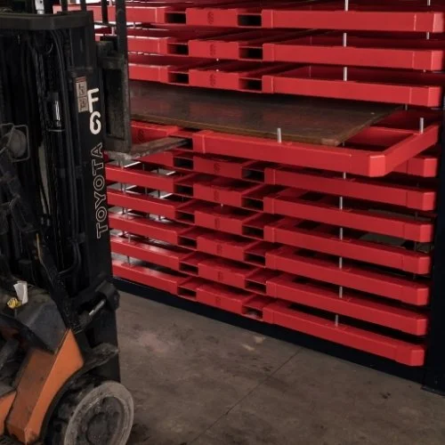 Sheet Metal Storage Racks Solve Floor Space Problems
