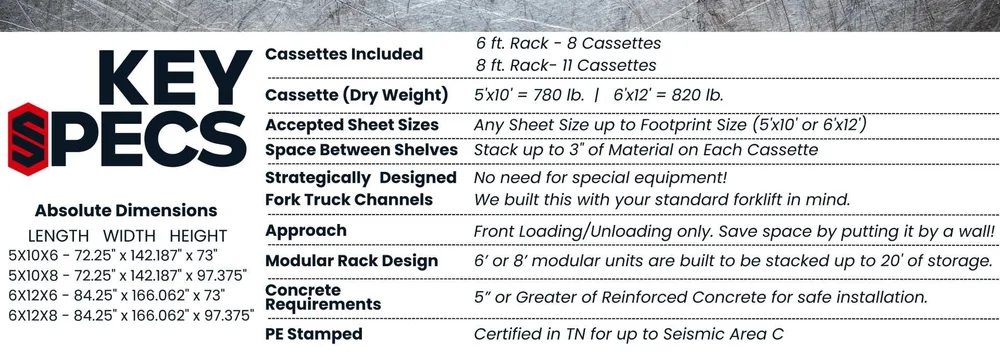 Improve Floor Space with Stackable Sheet Metal Storage Racks!