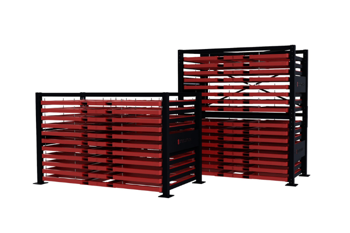 Sheet Metal Storage Racks Solve Floor Space Problems