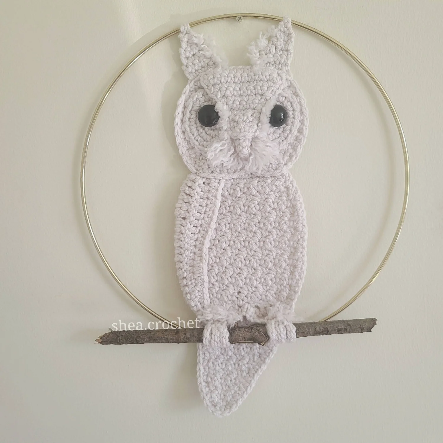 owl wall hanging crochet pattern — shea crochet