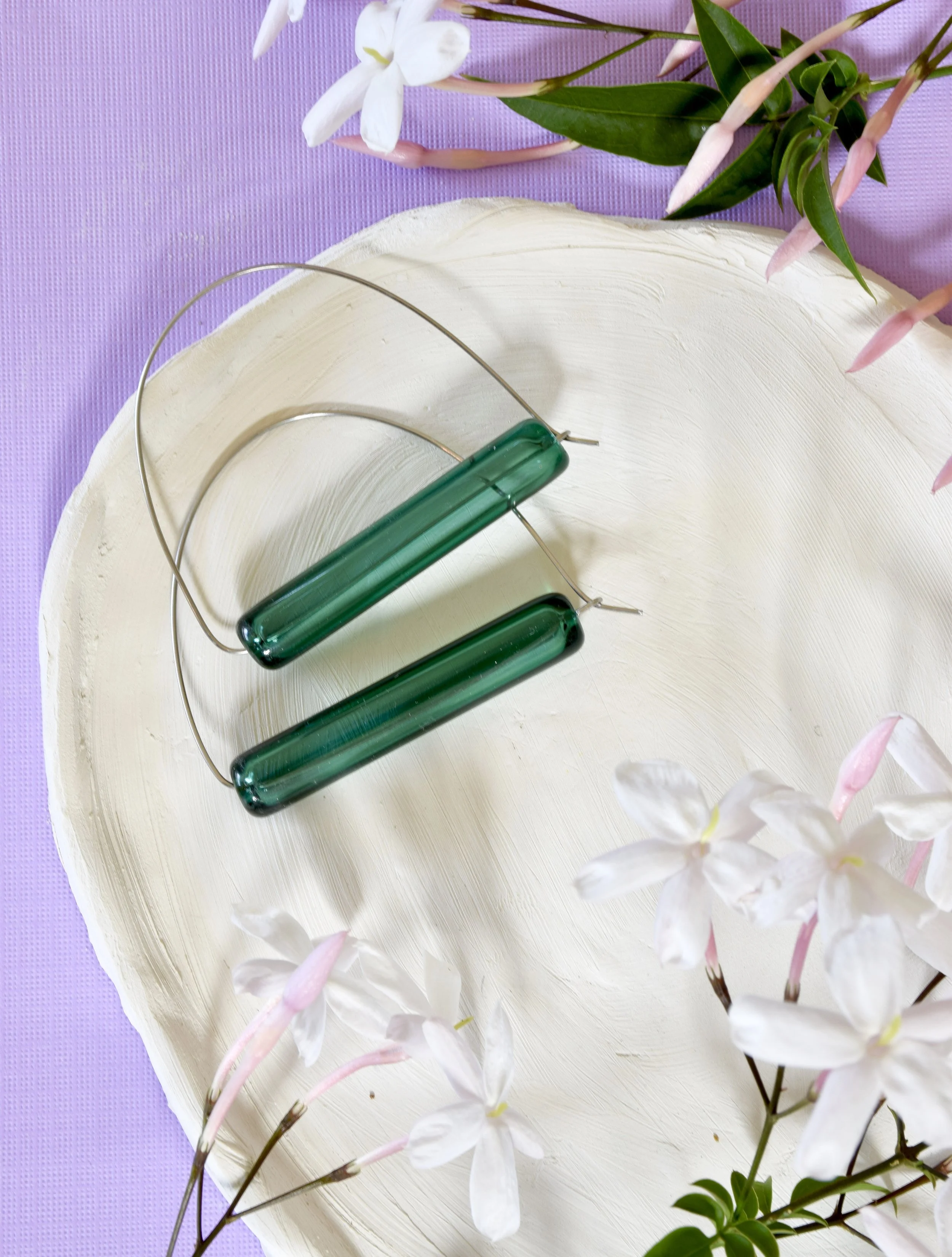 Two Tone JELLY HOOPS -lime with purple petals — YO-DAN