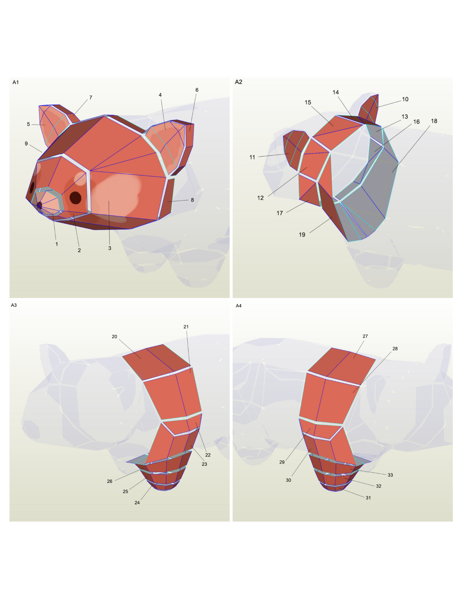 capybara papercraft pattern — Sneepsnorp3D