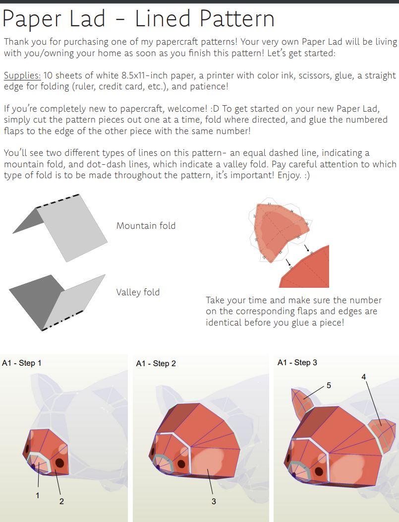Raccoon Boyfriend Papercraft Pattern — sneepsnorp3D