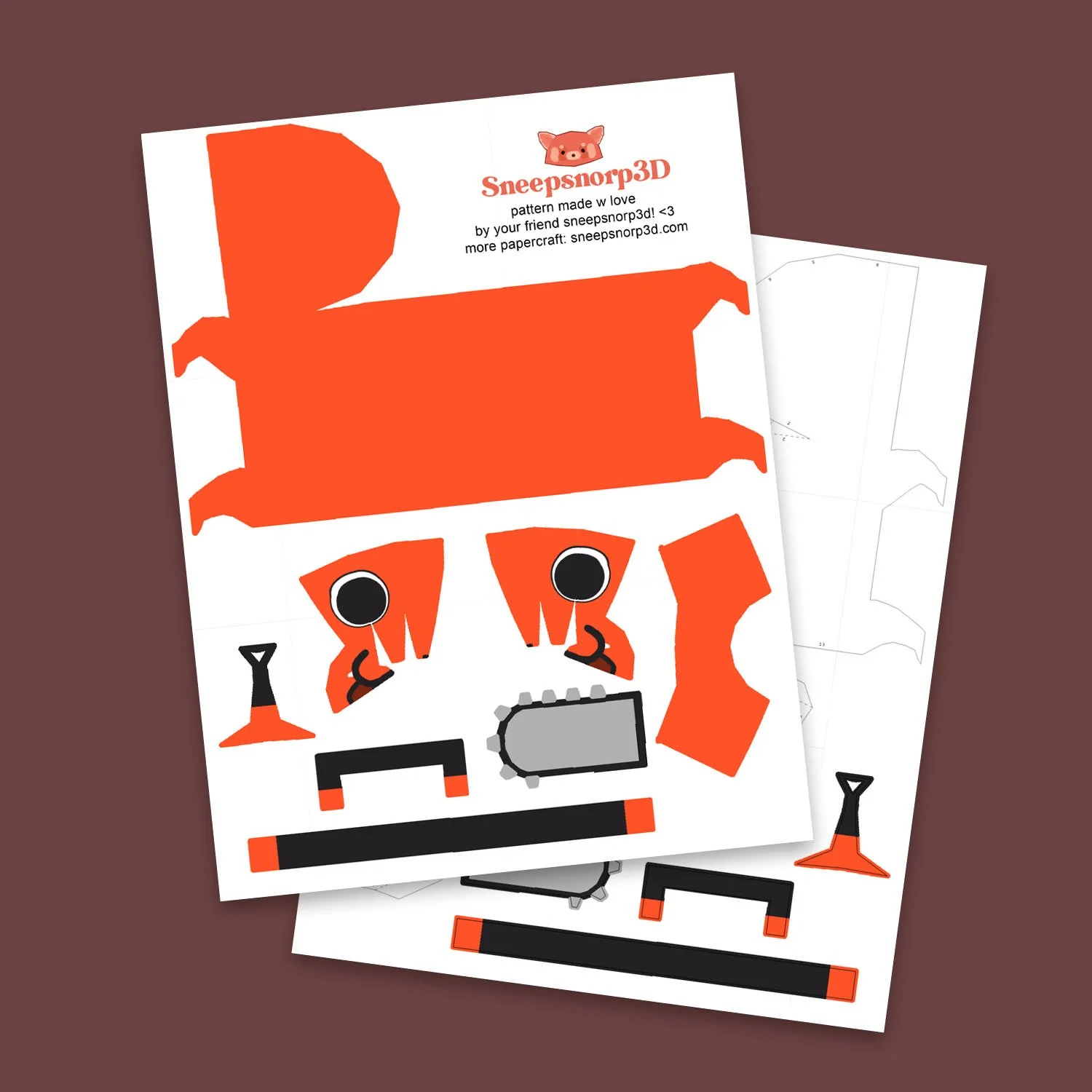 capybara papercraft pattern — Sneepsnorp3D