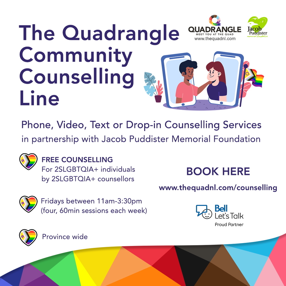 Quadrangle 2SLGBTQIA+ Community Counselling Line — The Jacob Puddister ...
