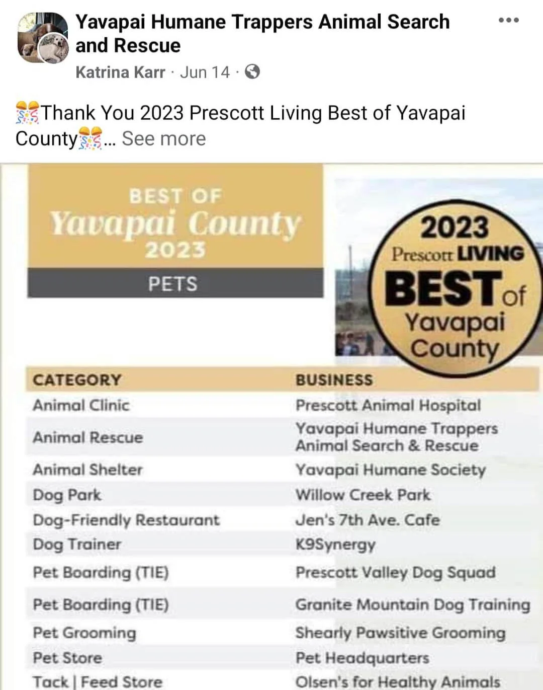 Yavapai Humane Trappers Animal Search & Rescue
