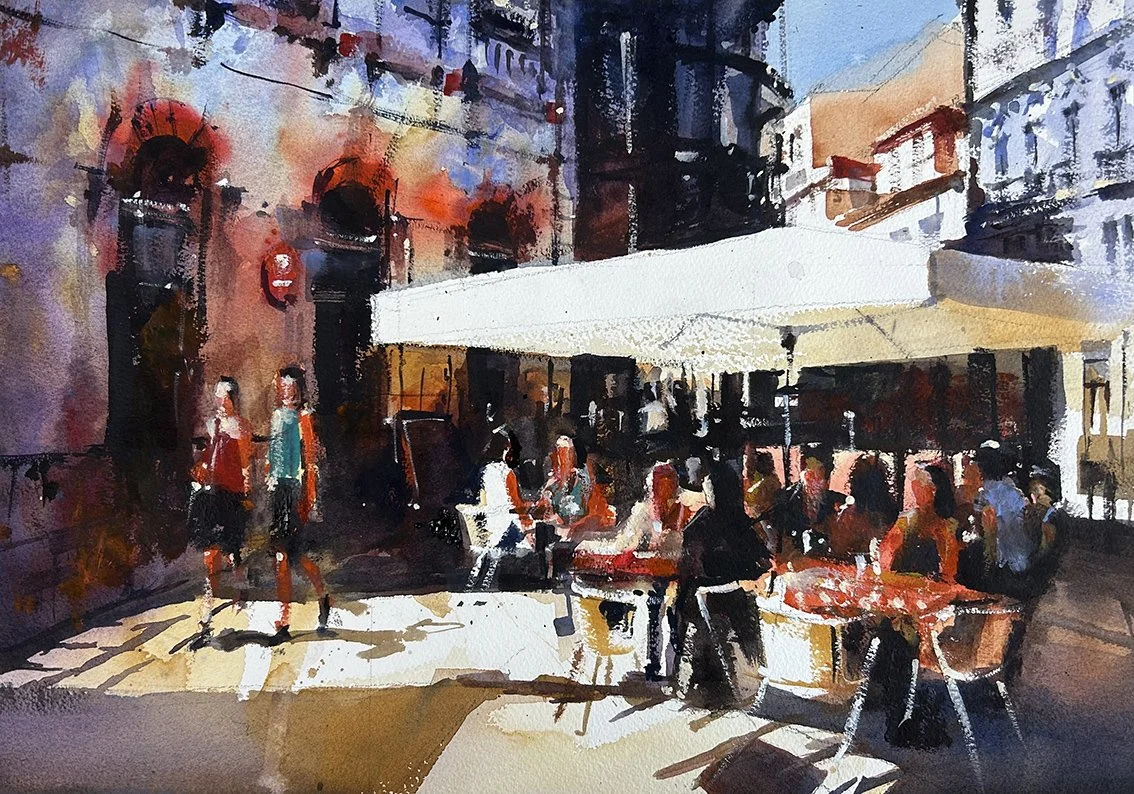 Chris Dye impressionist landscape watercolour artist, Bristol UK