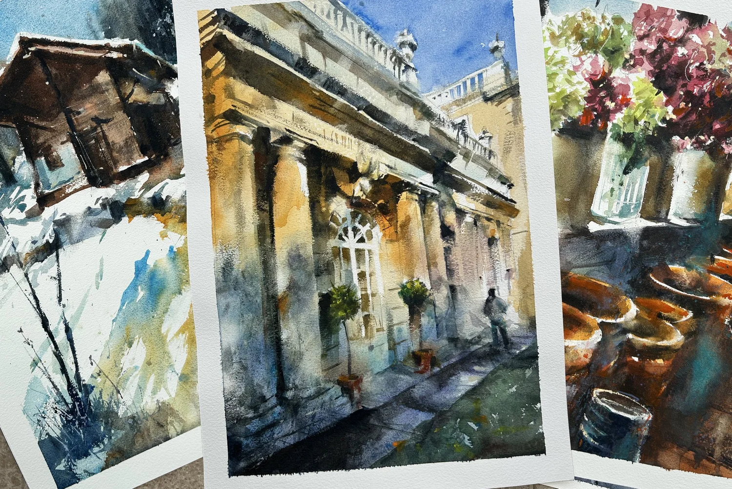 Chris Dye impressionist landscape watercolour artist, Bristol UK