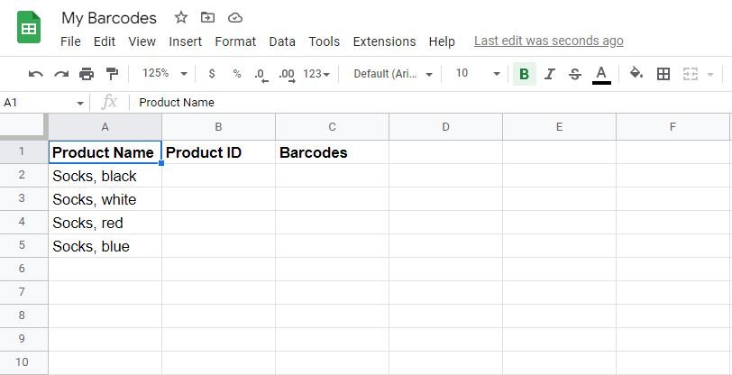 How to Make Your Own Barcodes in Google Sheets — BarcodeFactory Blog