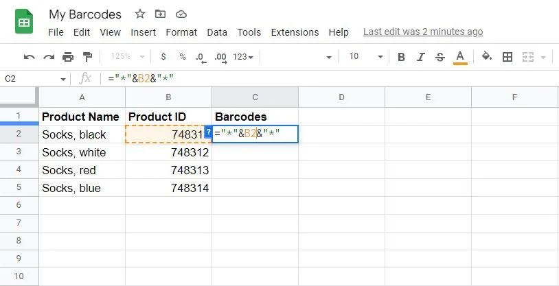How to Make Your Own Barcodes in Google Sheets — BarcodeFactory Blog