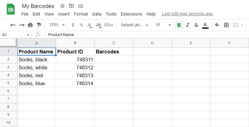 How to Make Your Own Barcodes in Google Sheets — BarcodeFactory Blog