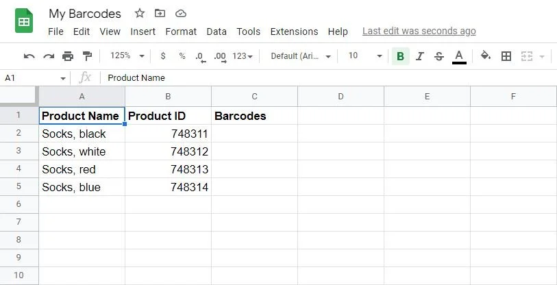 How to Make Your Own Barcodes in Google Sheets — BarcodeFactory Blog