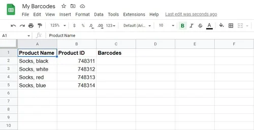 How to Make Your Own Barcodes in Google Sheets — BarcodeFactory Blog