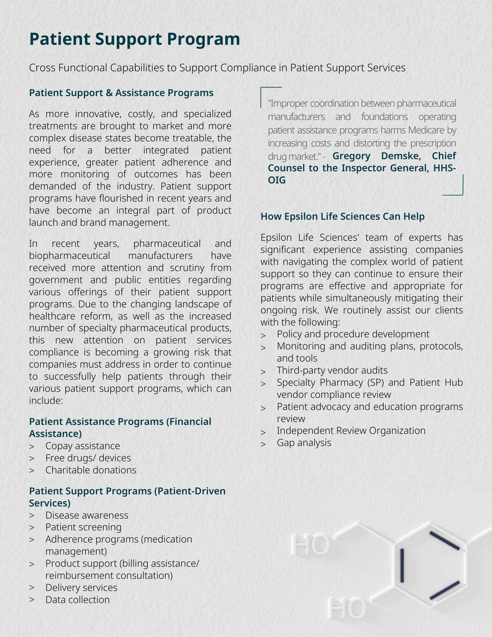 Patient Support Programs — Epsilon Life Sciences