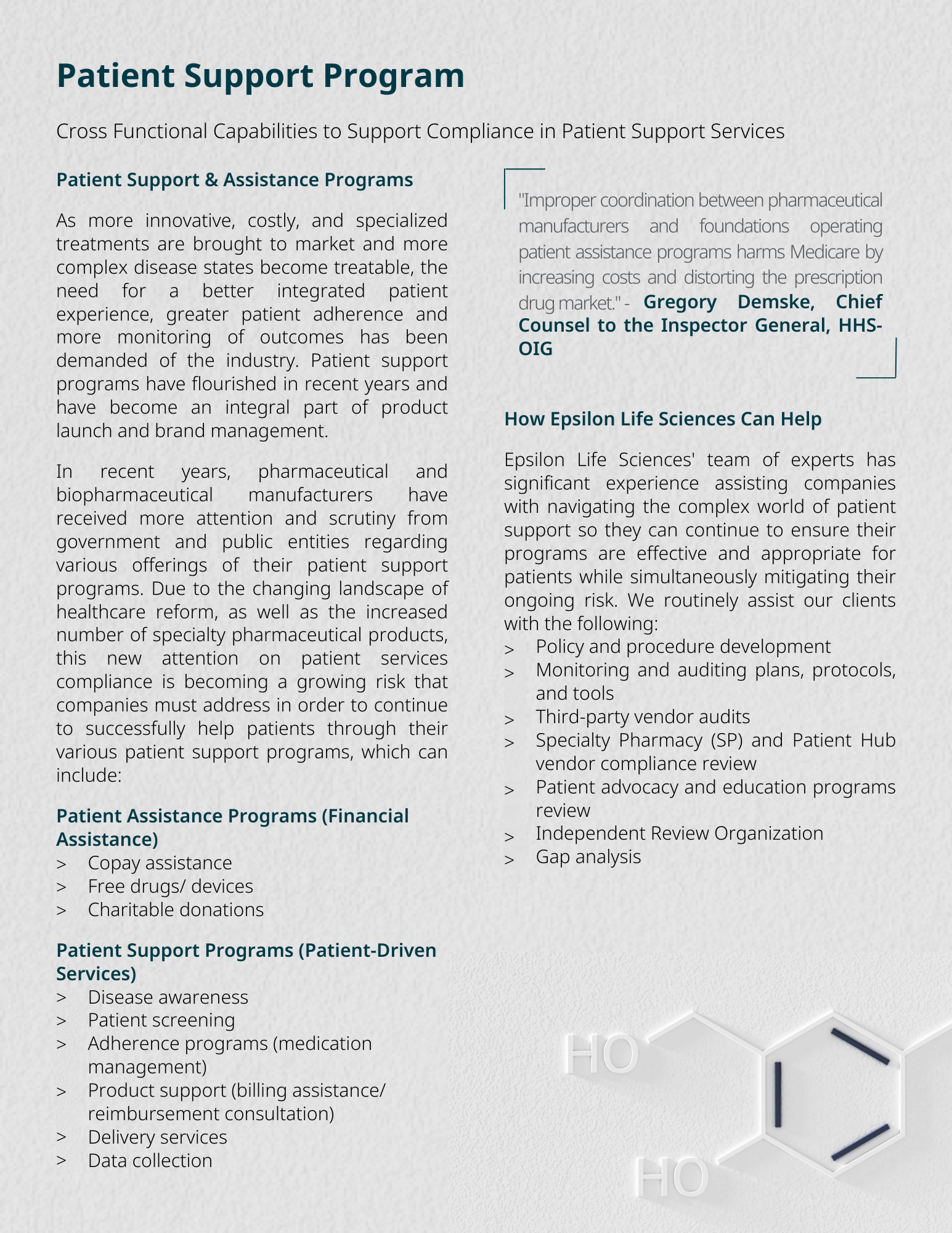 Patient Support Programs — Epsilon Life Sciences