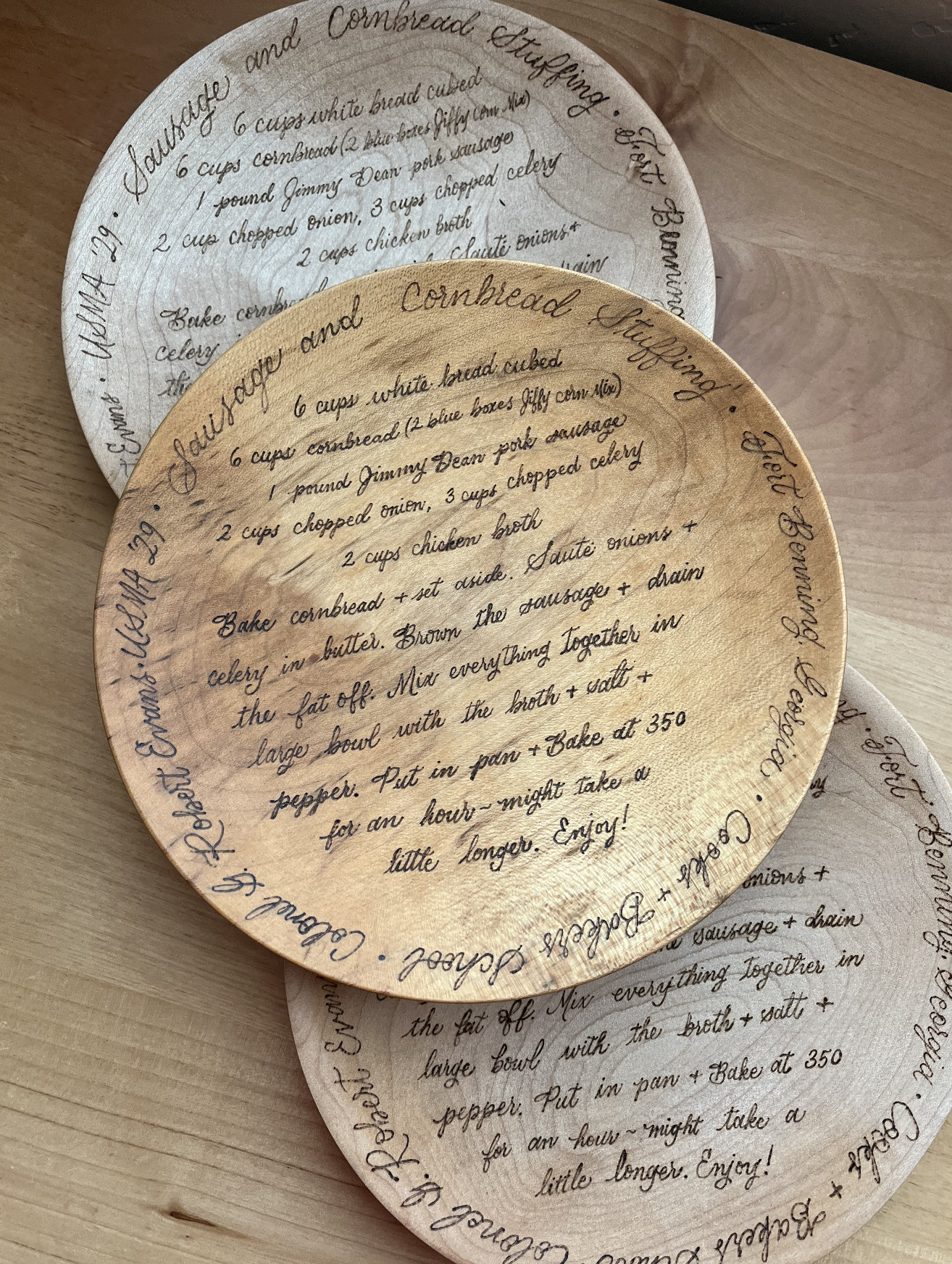 Preserving Memories Through Wood-Burned Recipe Plates — Simply Lettered ...