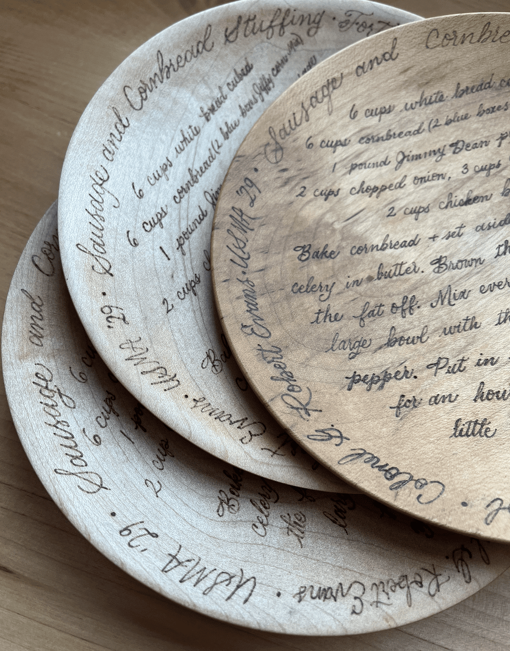 Preserving Memories Through Wood-Burned Recipe Plates — Simply Lettered ...