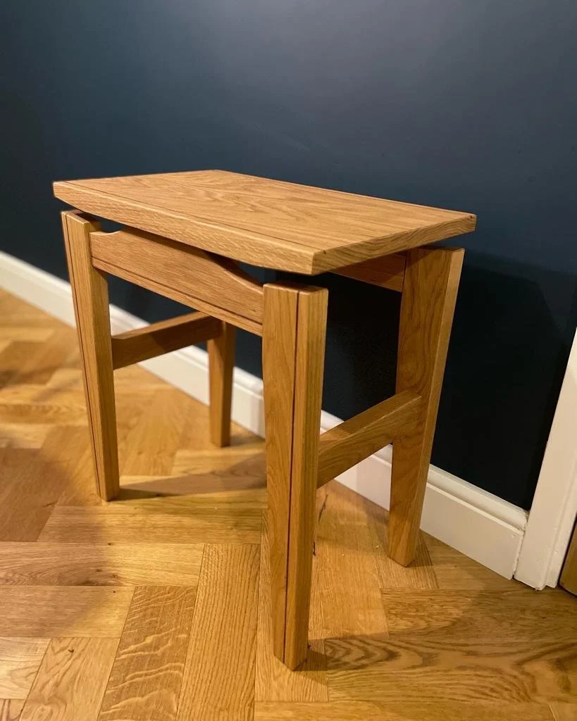 White Oak Sofa Table with Walnut Inlay — Ploutis Koumi Woodworking