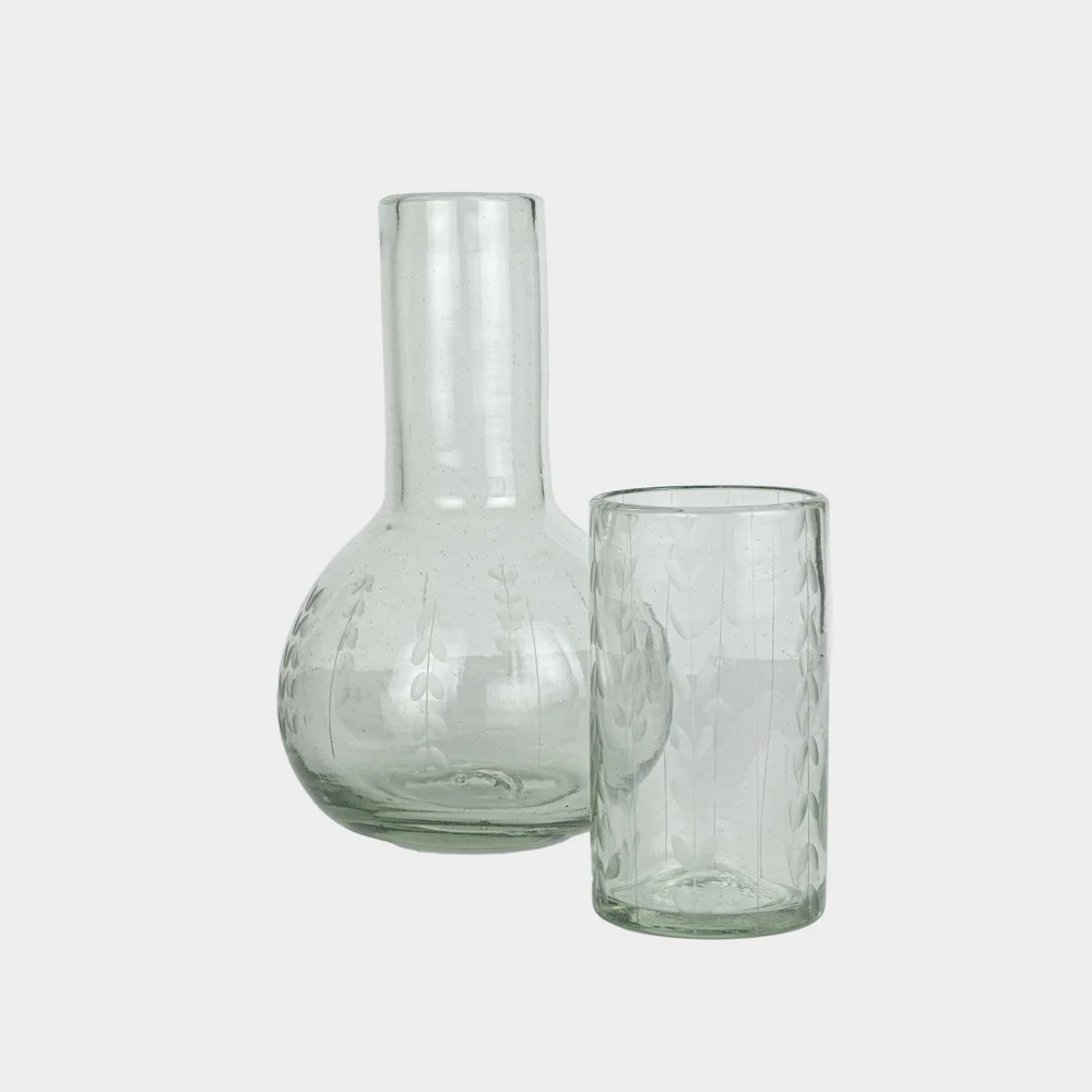 Etched Glass Leaves