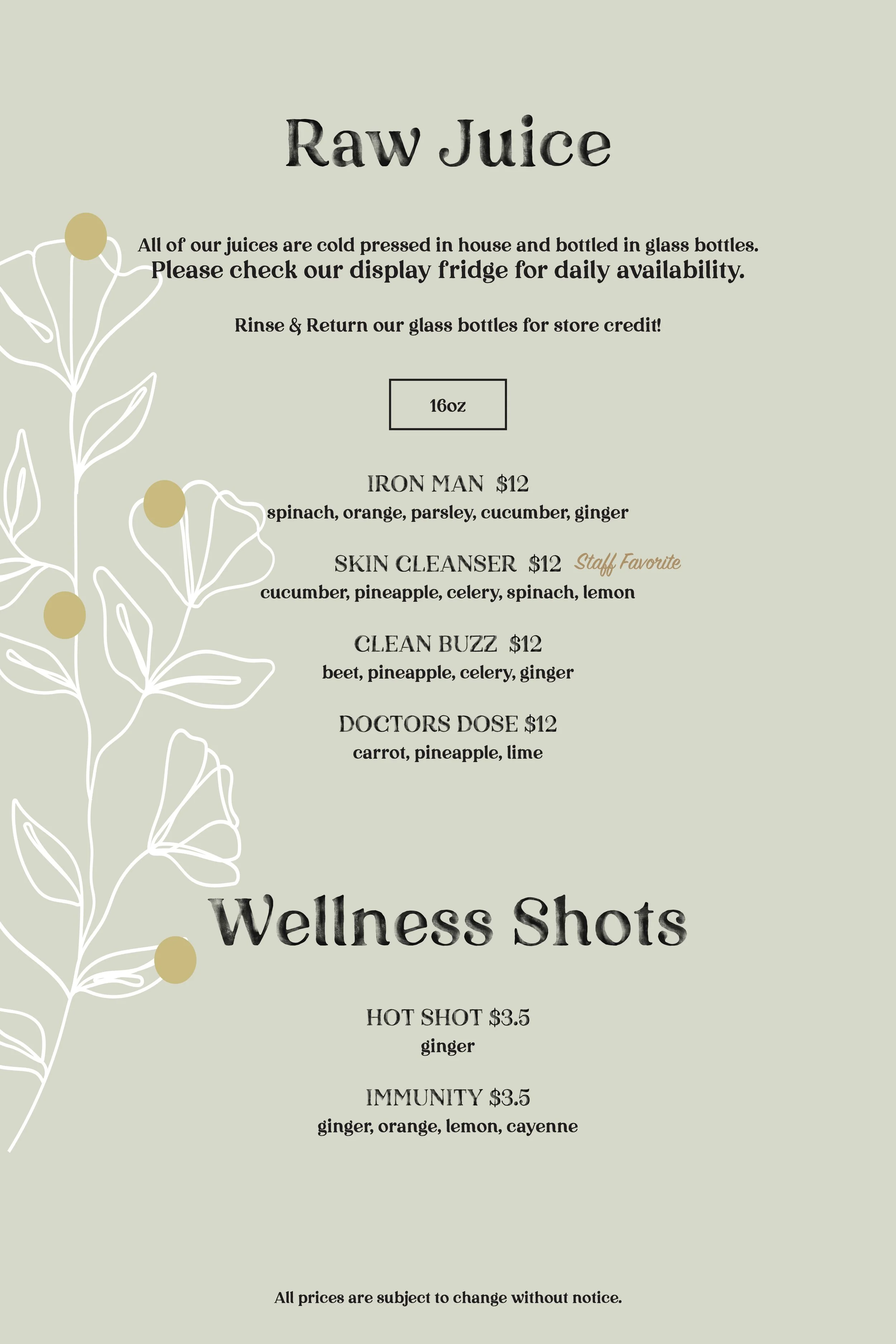 Store Menu's — Blake Orchard