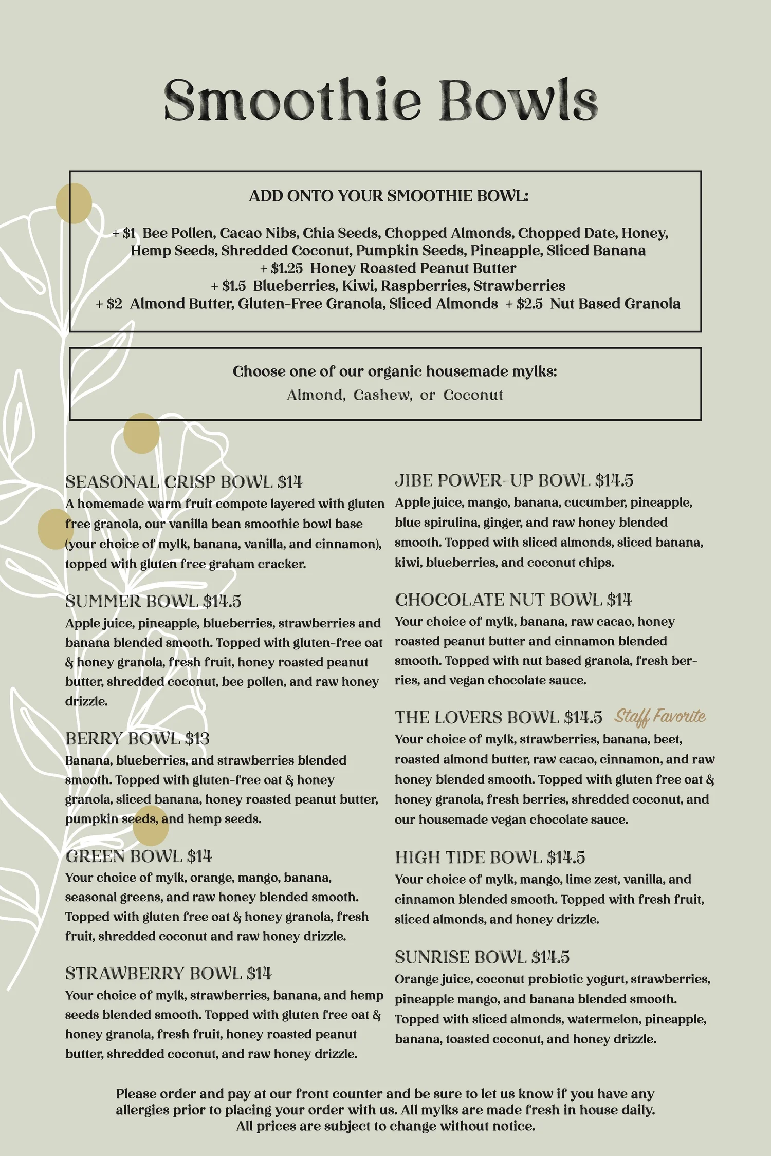 Store Menu's — Blake Orchard