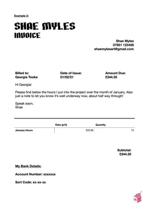 How to Write an Invoice — Jiggle n Juice | Artist Development + Support