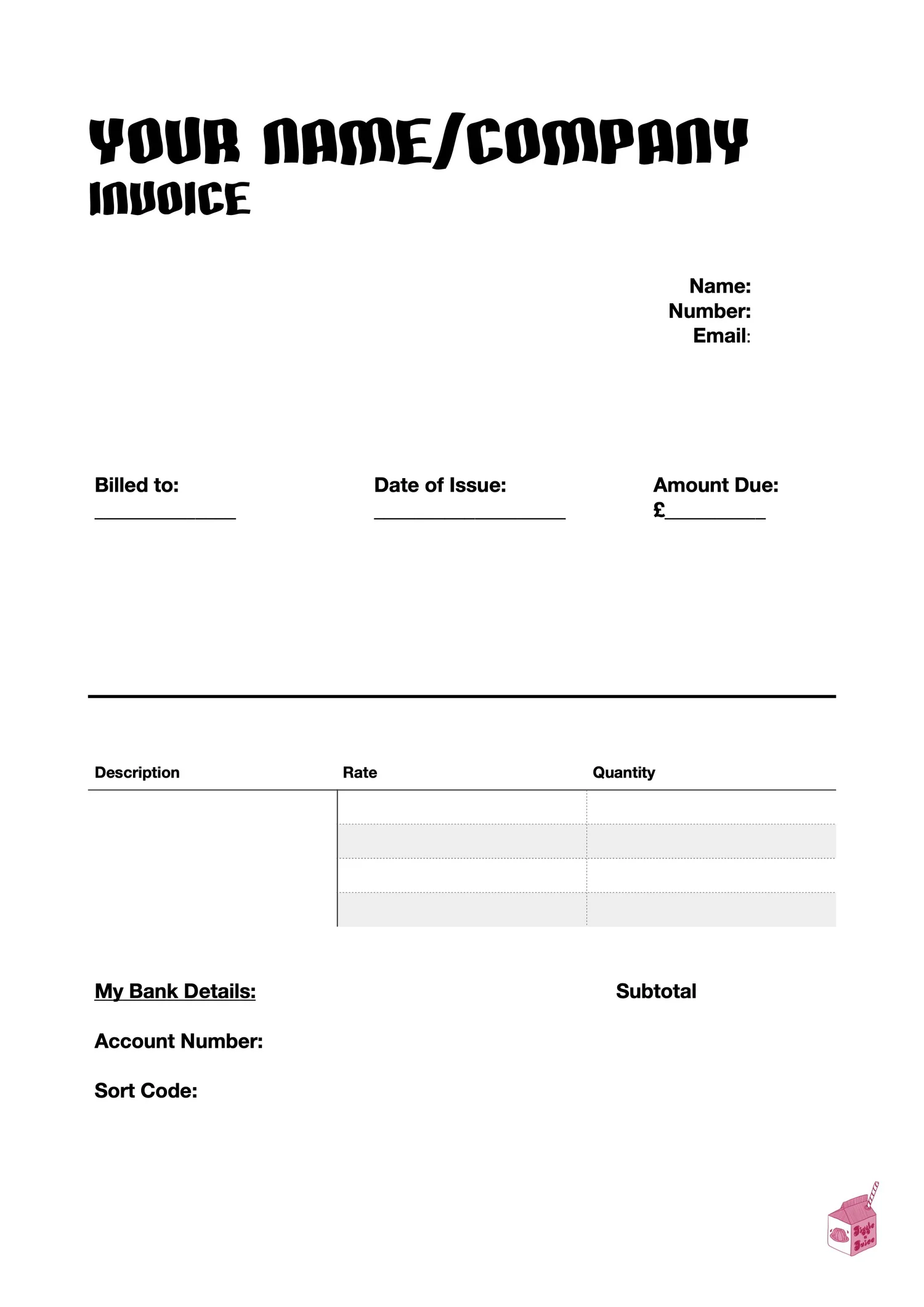 How to Write an Invoice — Jiggle n Juice | Artist Development + Support
