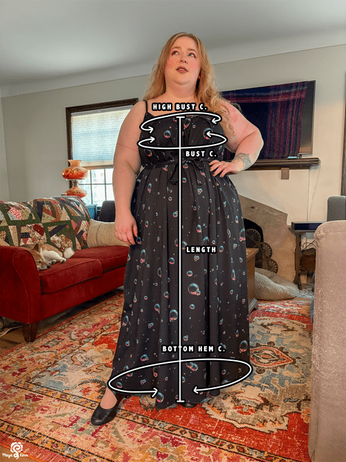 Sunswept Maxi Dress Sizing Chart — Maya Kern