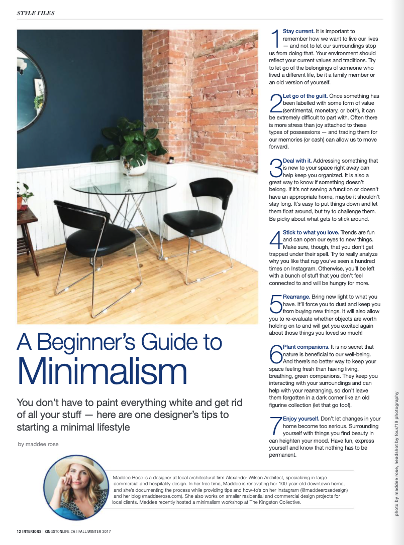 Beginner's Guide to Minimalism — Maddee Rose Design
