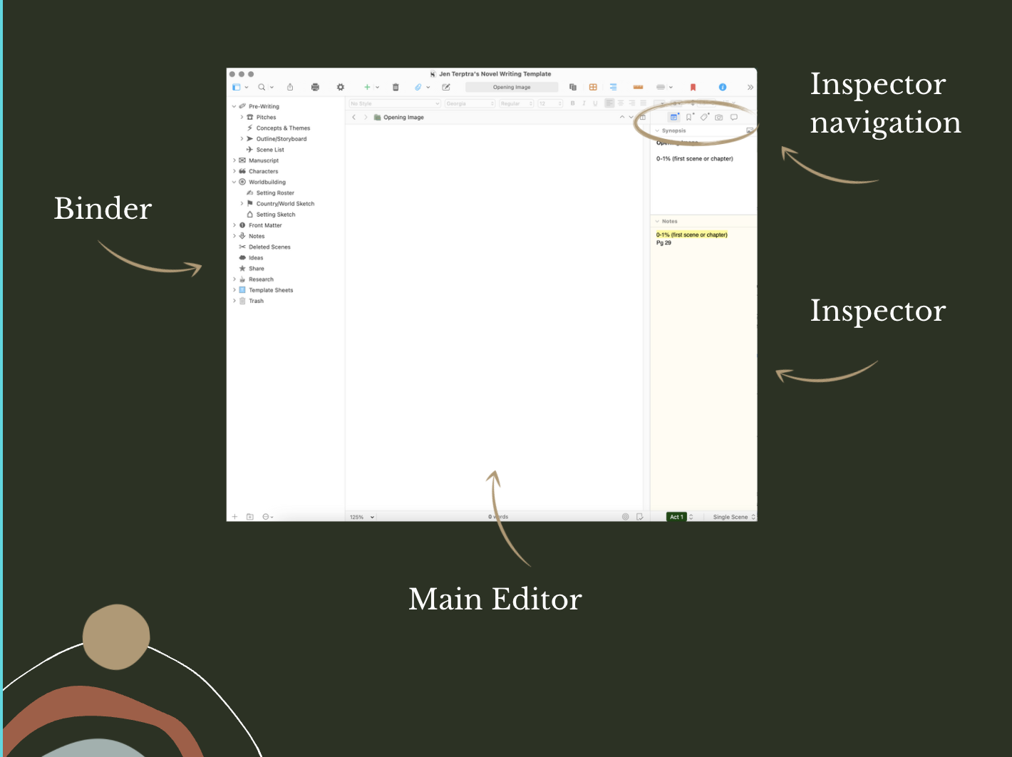 Novel template for Scrivener User Guide — Jen Terpstra