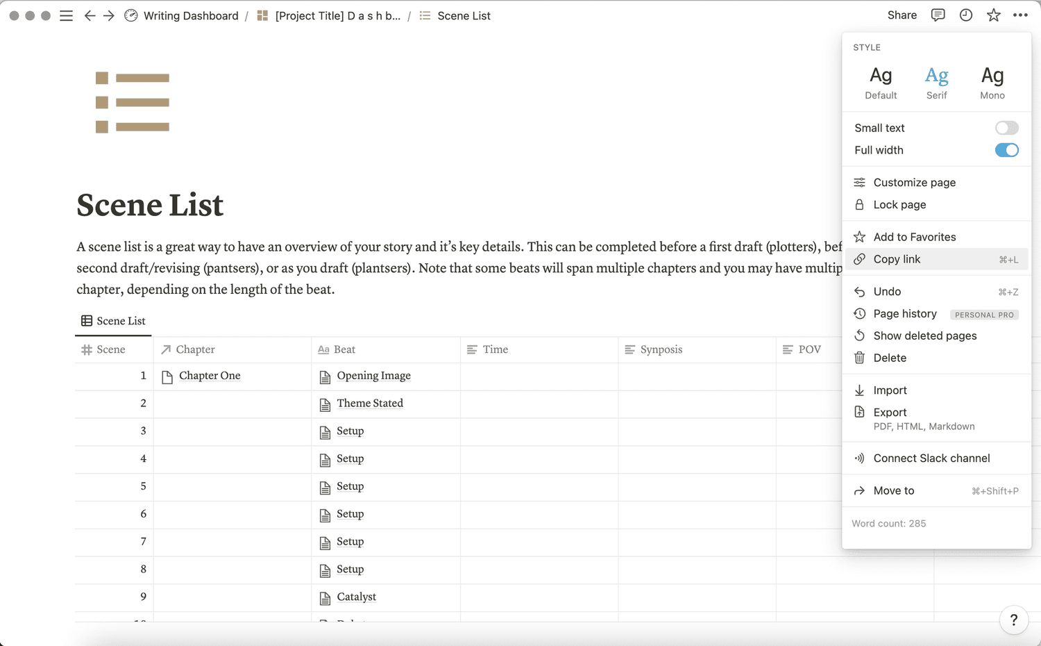 How to use Notion directly within Scrivener — Jen Terpstra