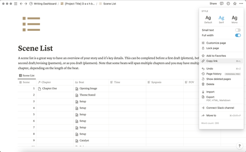 How to use Notion directly within Scrivener — Jen Terpstra