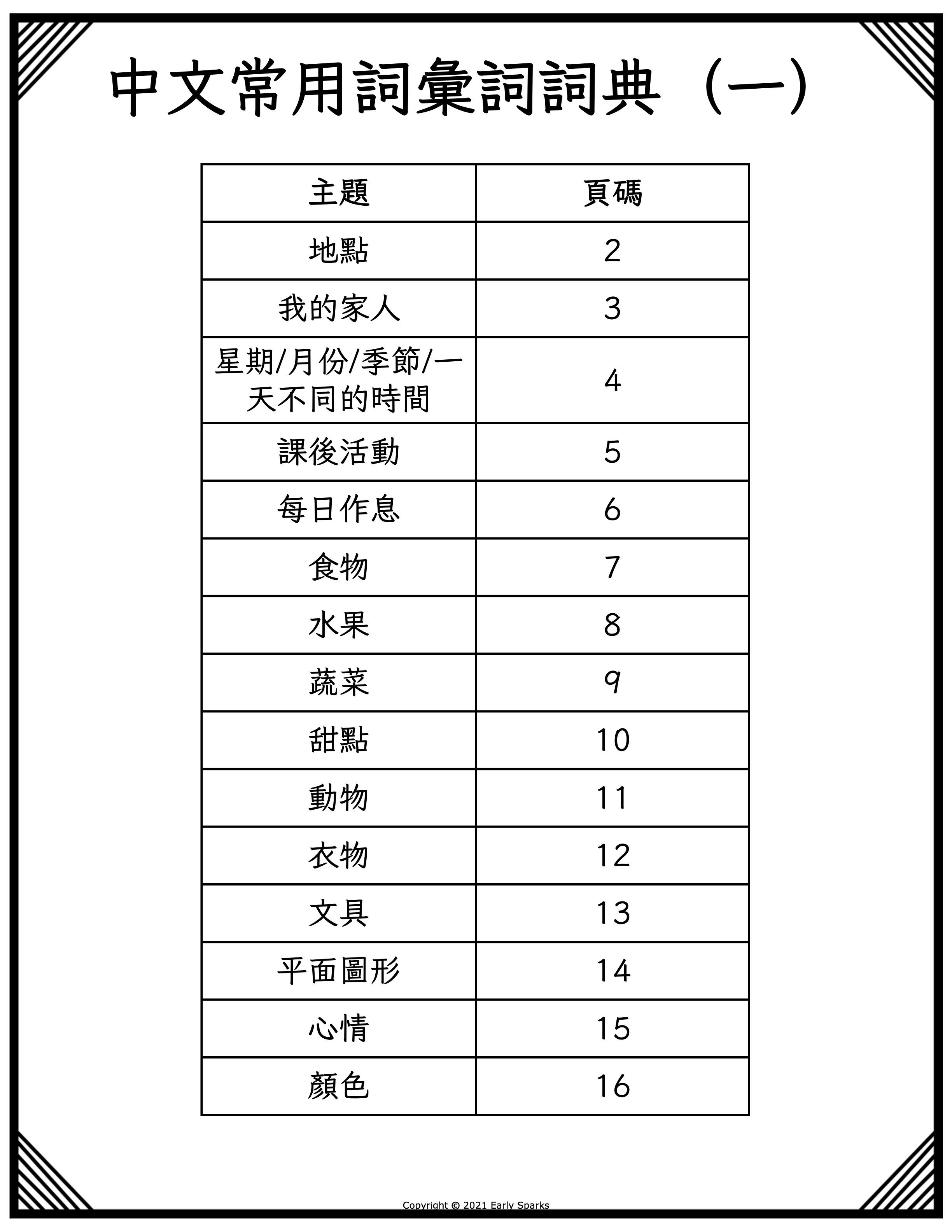 Traditional Chinese | Common Chinese Vocabulary Picture Dictionary/Word ...