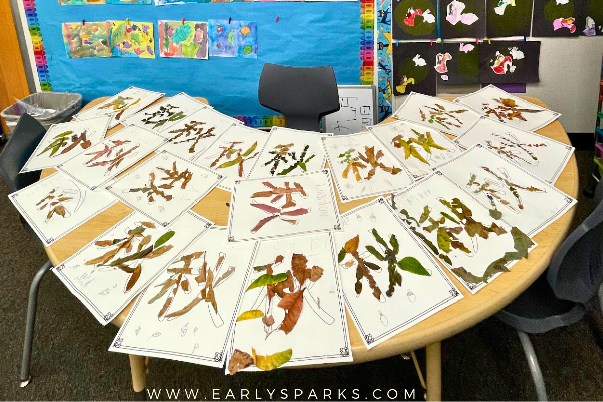 Fall Chinese Craft: Build the Character “秋” with Real Leaves — Early Sparks