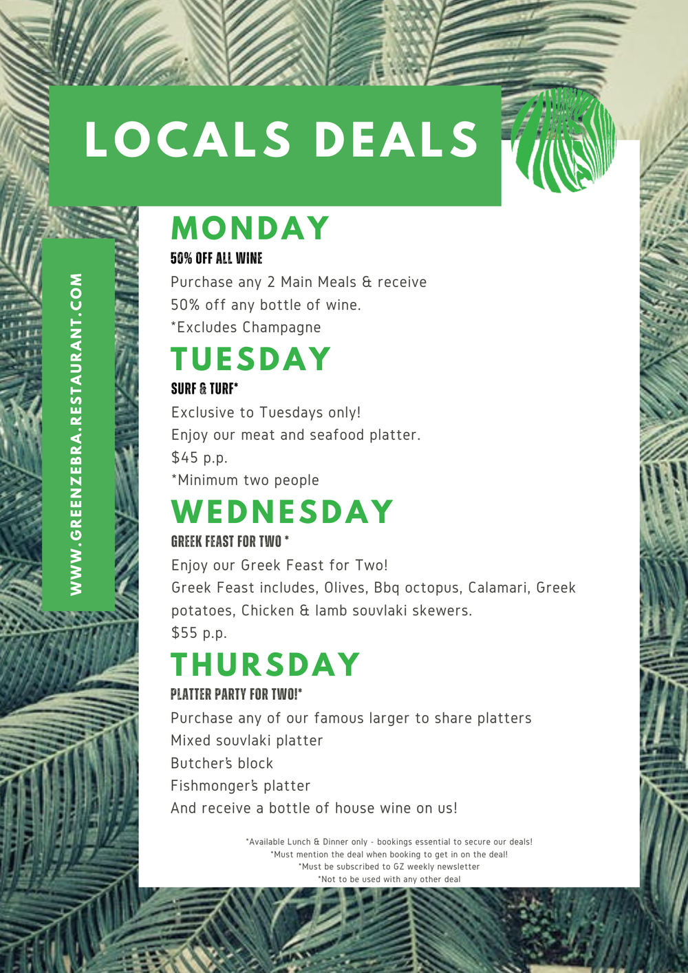 Events — Green Zebra Restaurant & Bar