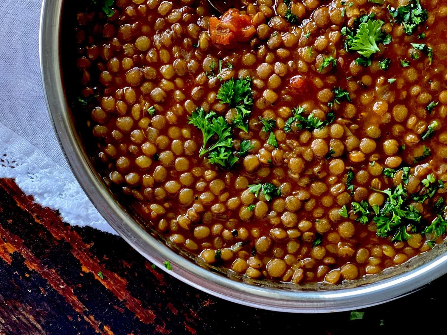 Rustic Greek Lentils Recipe — Cinnamon & Bluebells