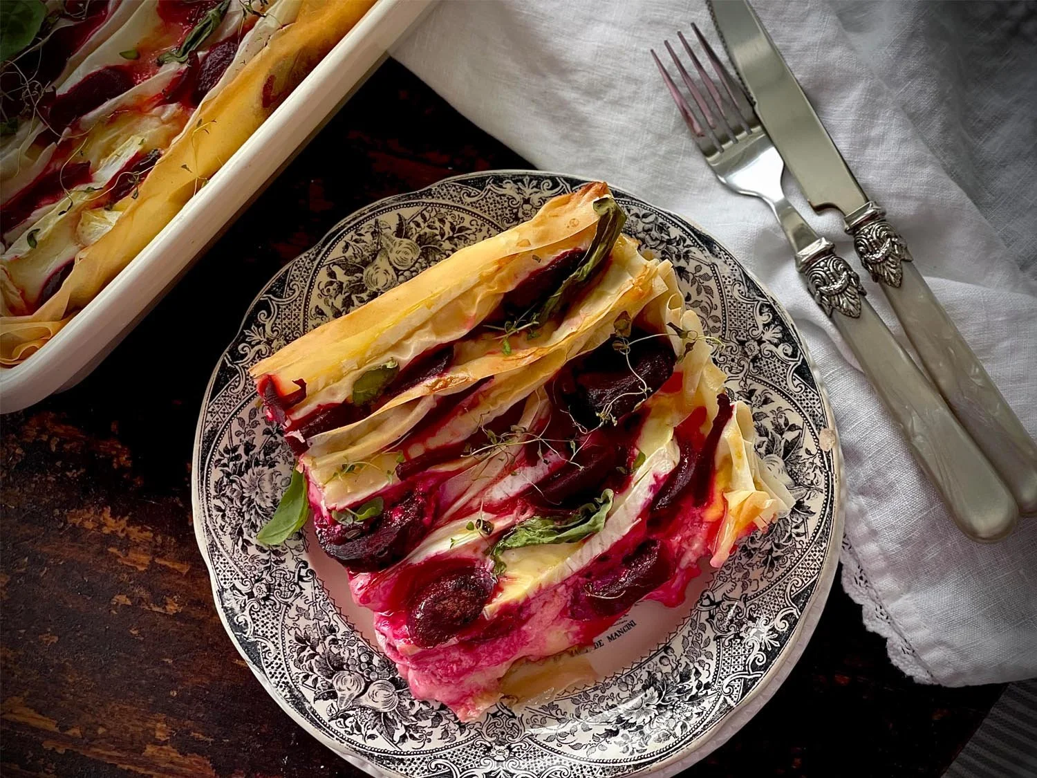 Pleated Filo Tart with Beetroot & Brie Recipe — Cinnamon & Bluebells