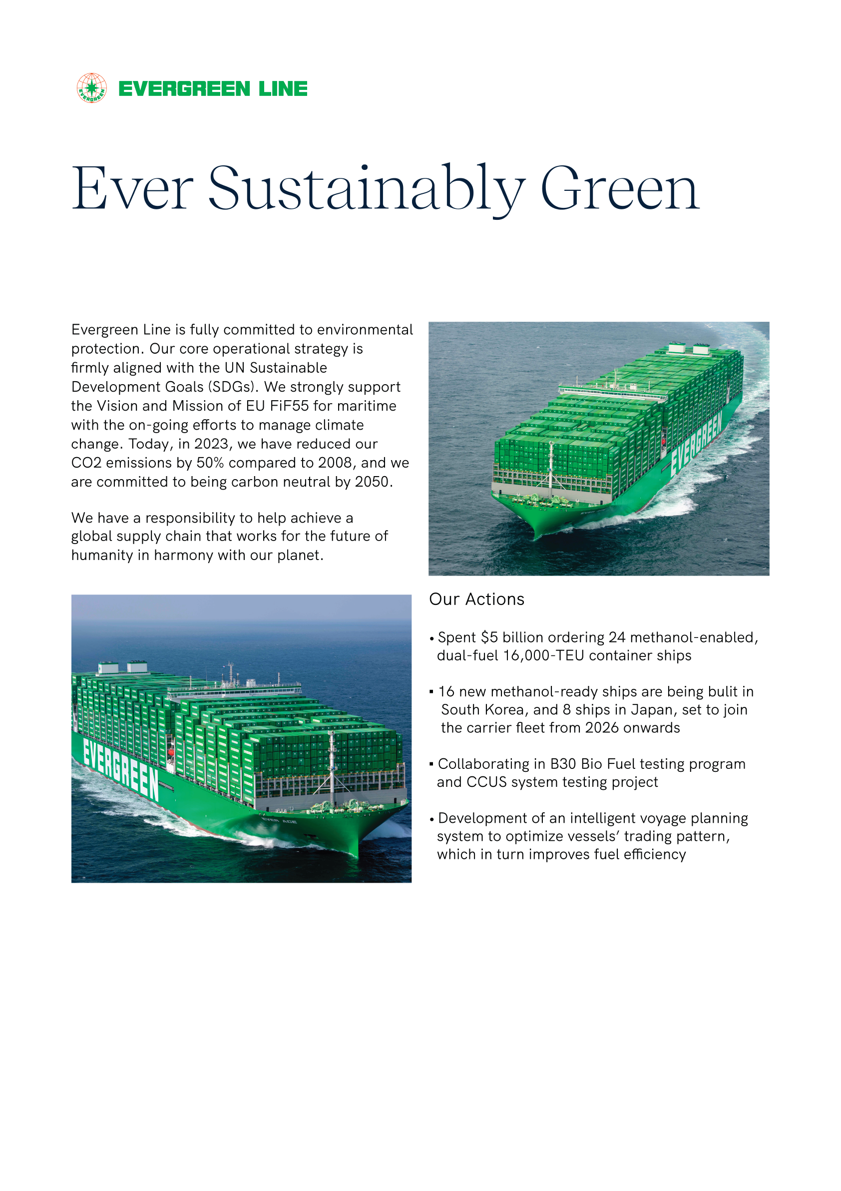 Investing in decarbonisation — World Shipping Council