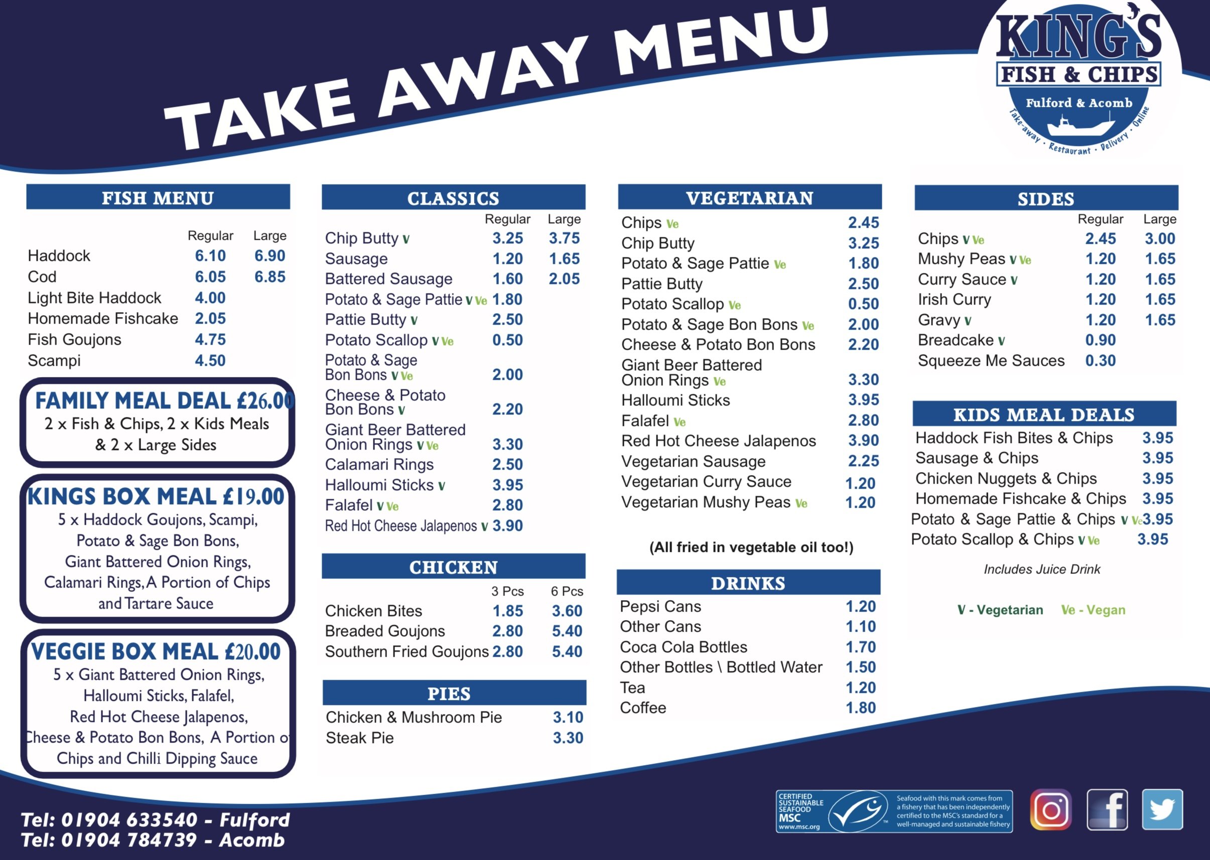 #1 Fish and Chips York | Acomb | Fulford | King’s Fish & Chips