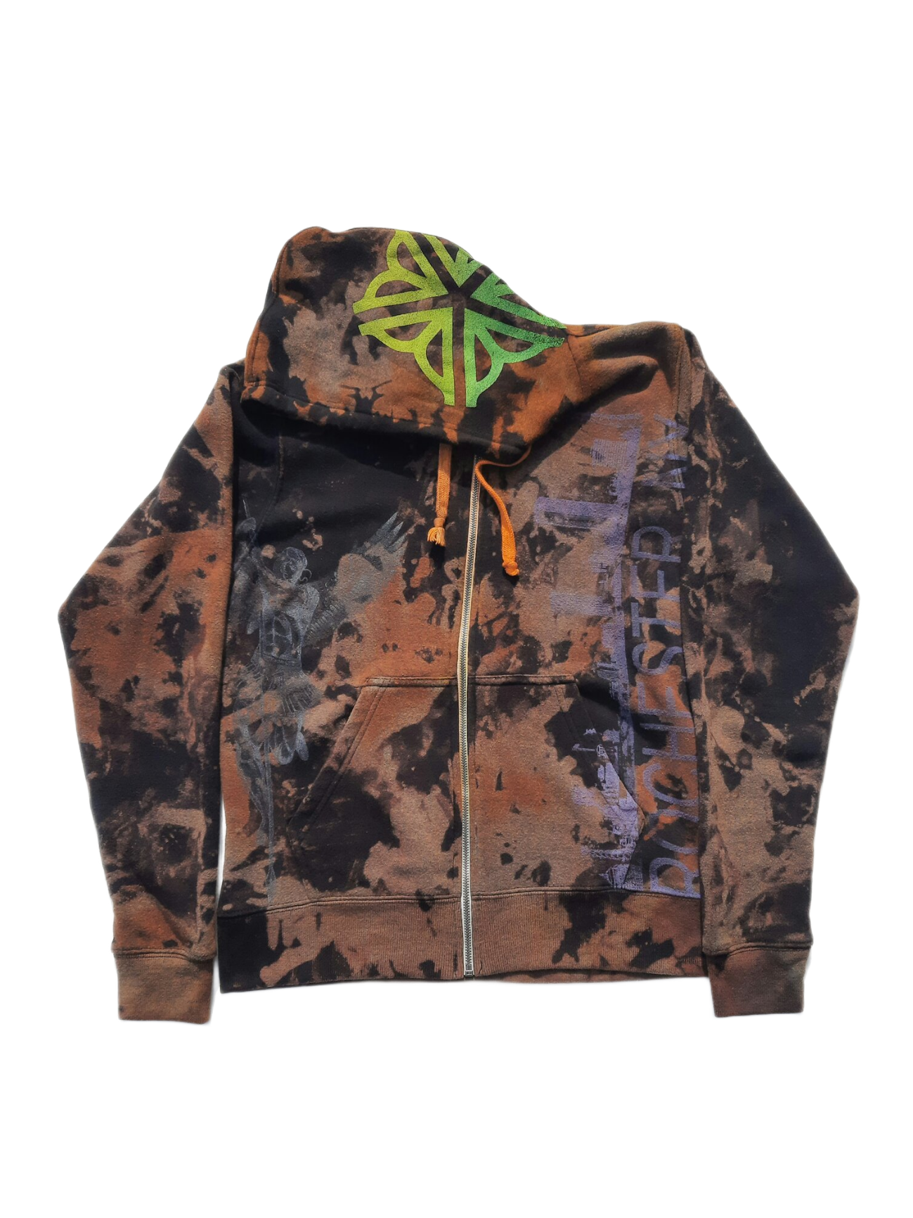 Gods N Gladiators-'The Bitol Unisex Tie Dyed Monoprint Zip-up Hoodie'