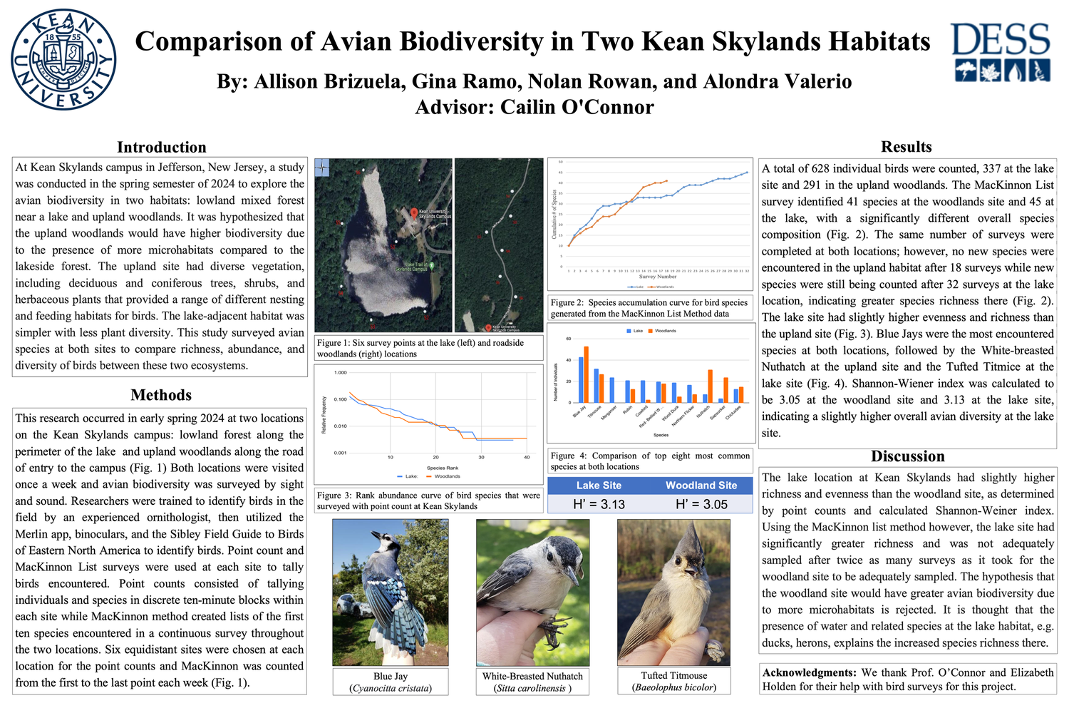 Comparison of Avian Biodiversity in Two Kean Skylands Habitats — Kean ...