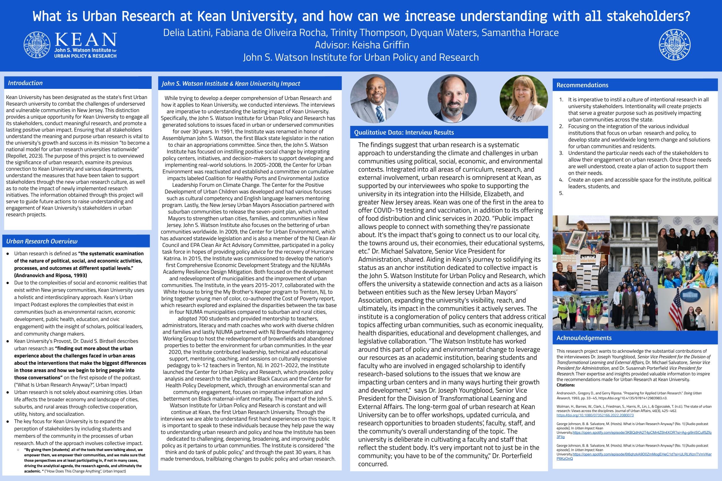 Understanding Urban Research at Kean University — Kean University ...