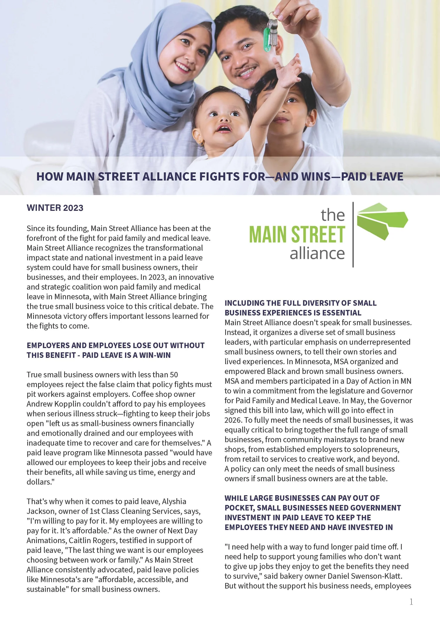Resources — Main Street Alliance / Main Street Action