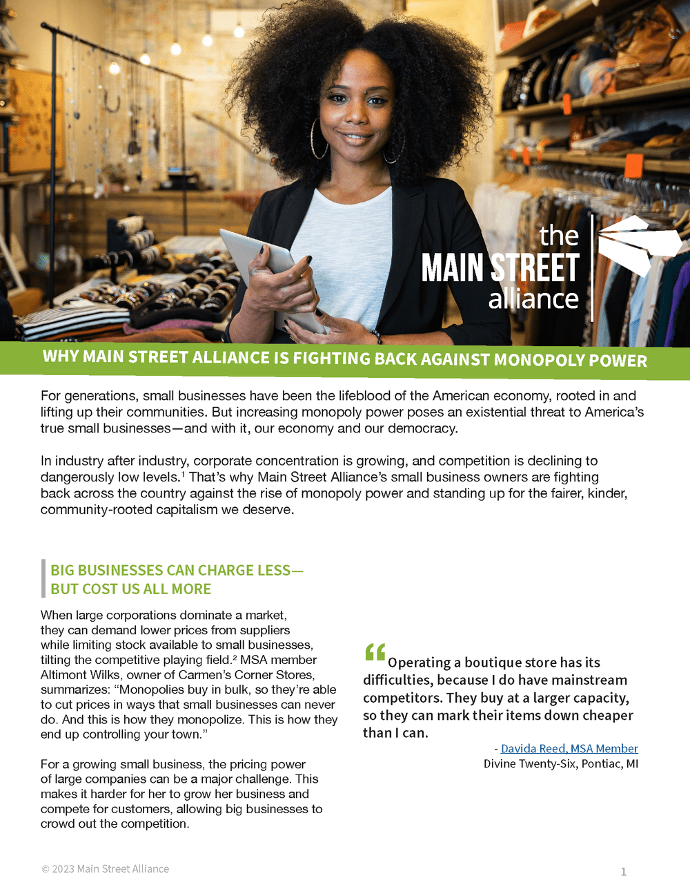 Resources — Main Street Alliance / Main Street Action