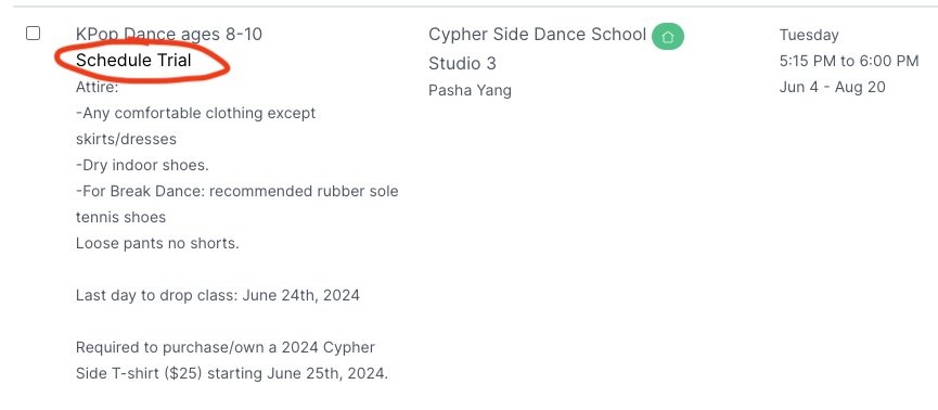 Class Trials — Cypher Side Dance School