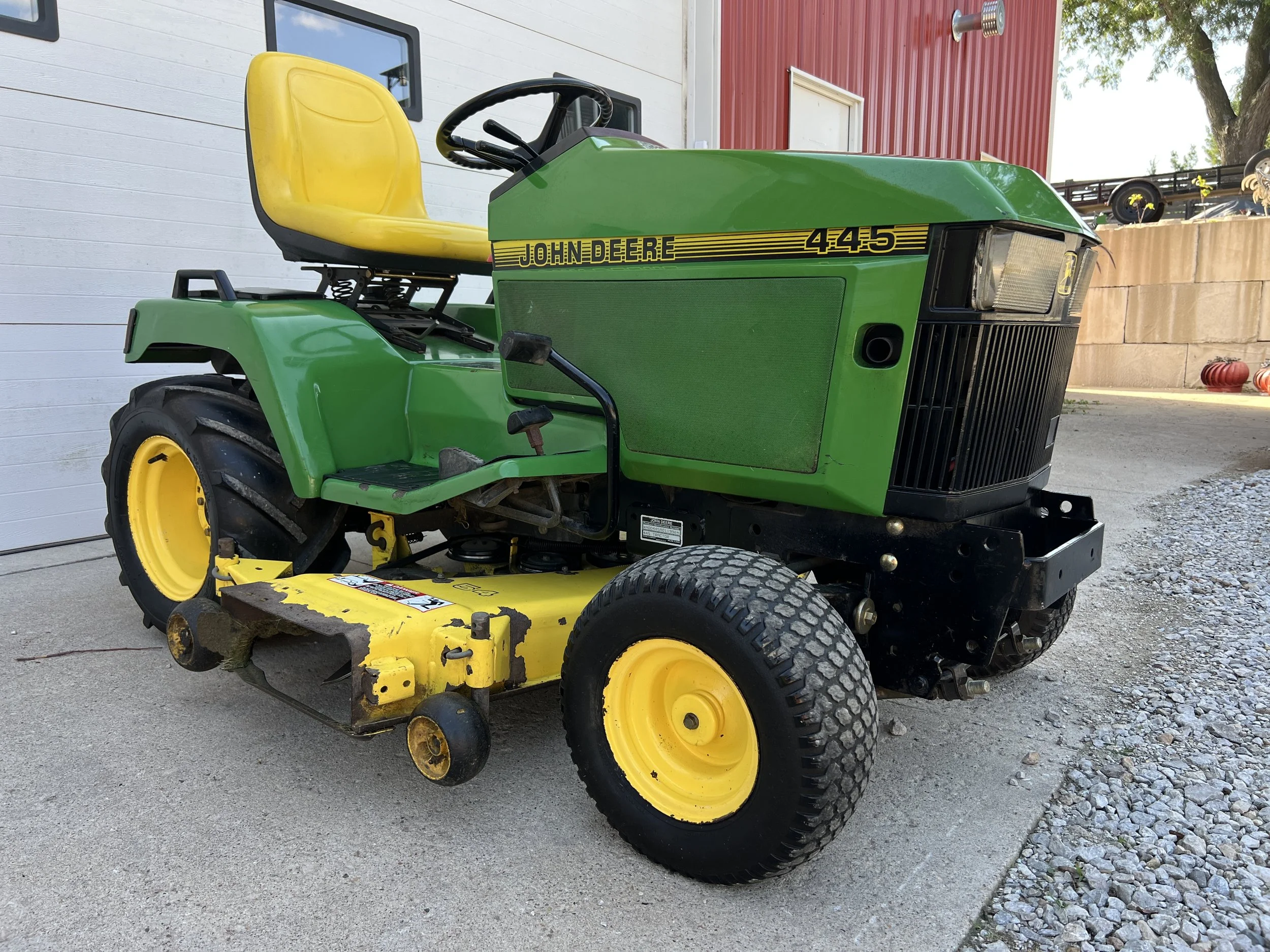 1993 John Deere 445 garden tractor 54" deck 1710 hours $2,399 — CB Lawn ...