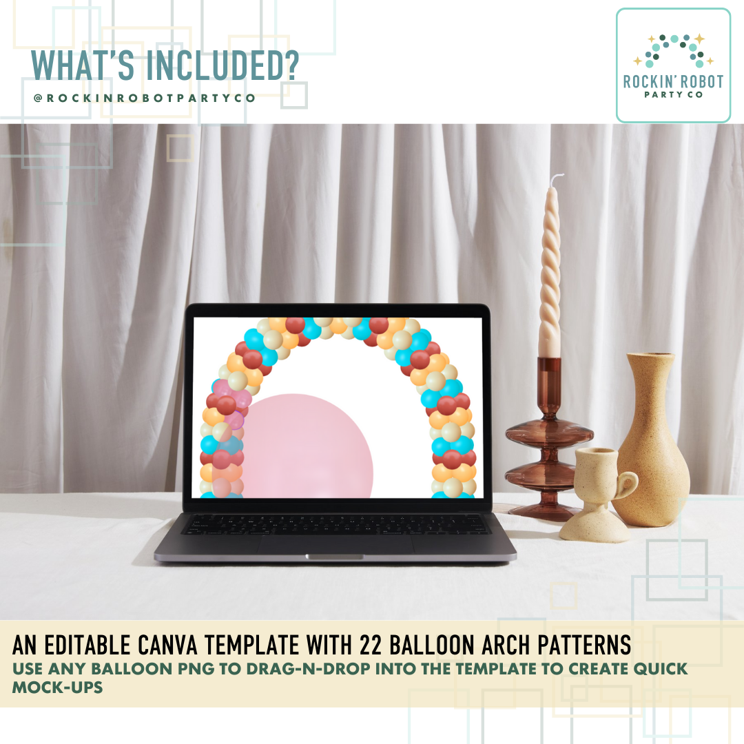 Canva Balloon Arch Mockup Template | 19 Styles for Realistic Balloon ...