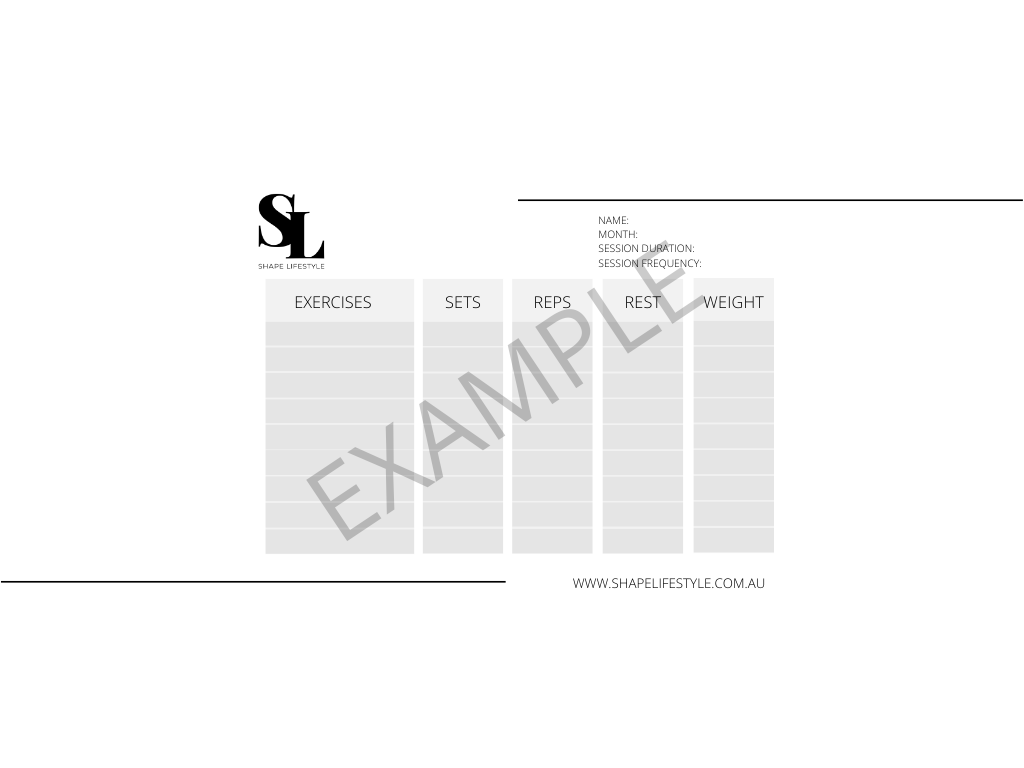 FREE Workout Program Template — SHAPE LIFESTYLE