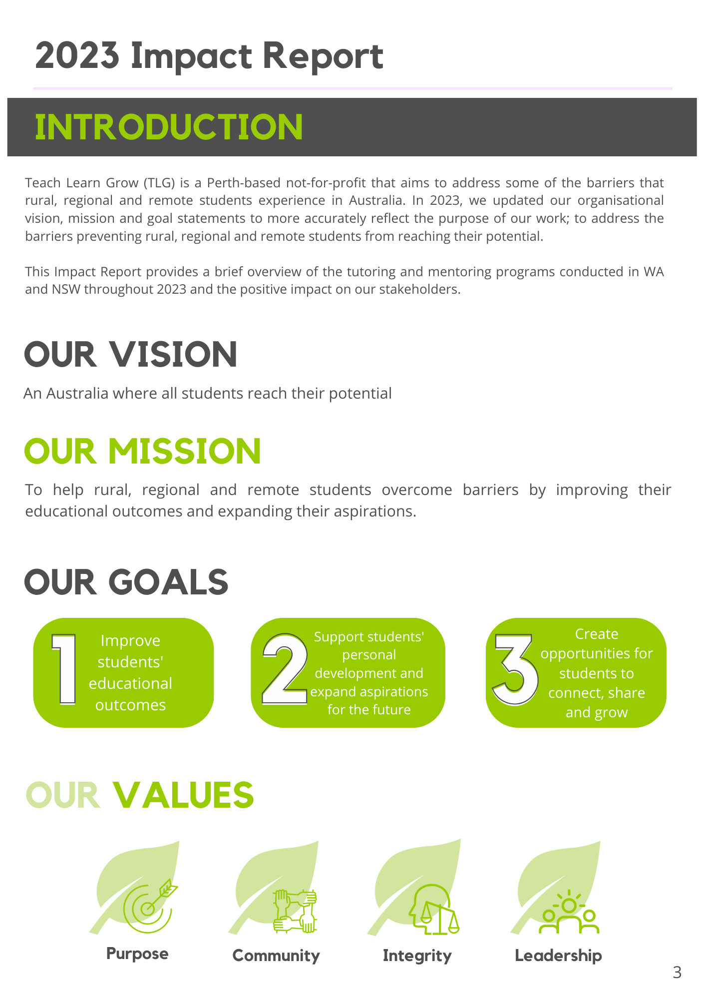 Impact Report — Teach Learn Grow