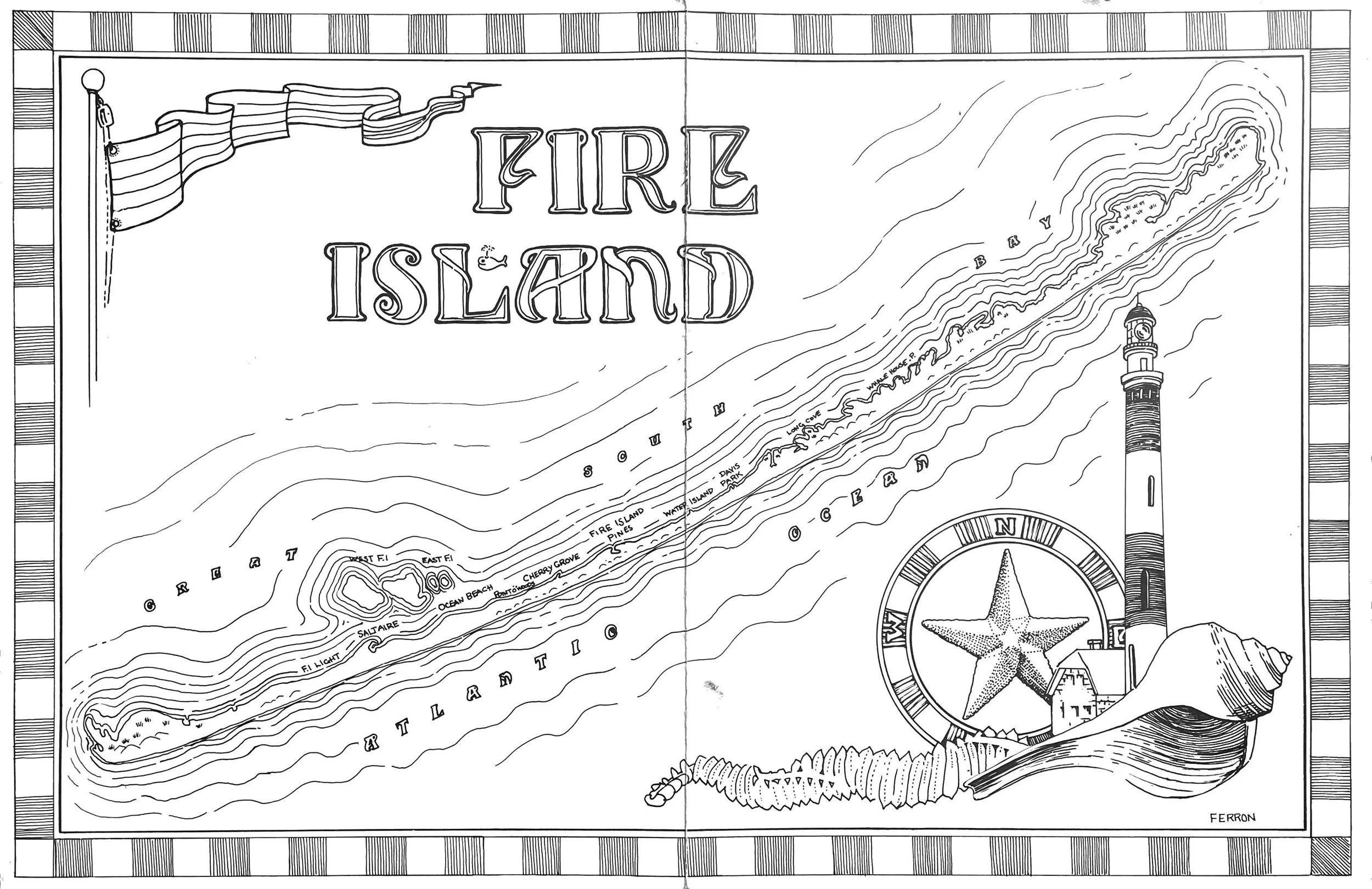 Island Map Coloring Page